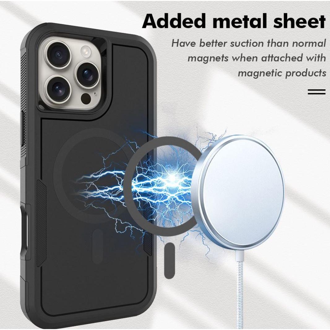 BLACKTECH Commuter MagSafe Compatible Cover for iPhone 17 Series - Bla ...